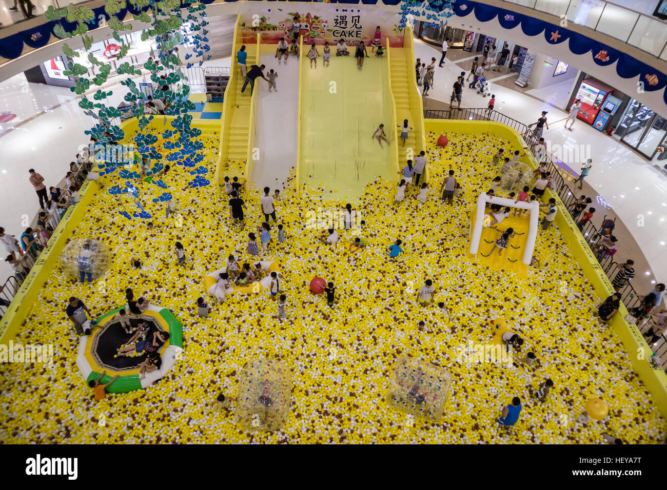 Fun play balls ground in summer vacation activities Stock Photo - Alamy