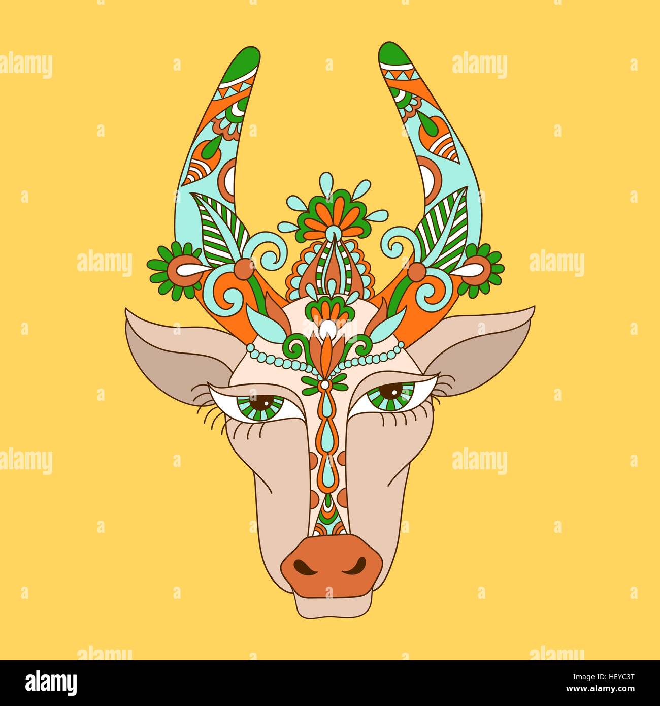 Line decorative drawing indian cow hi-res stock photography and images ... Line decorative drawing indian cow hi-res stock photography and images ...