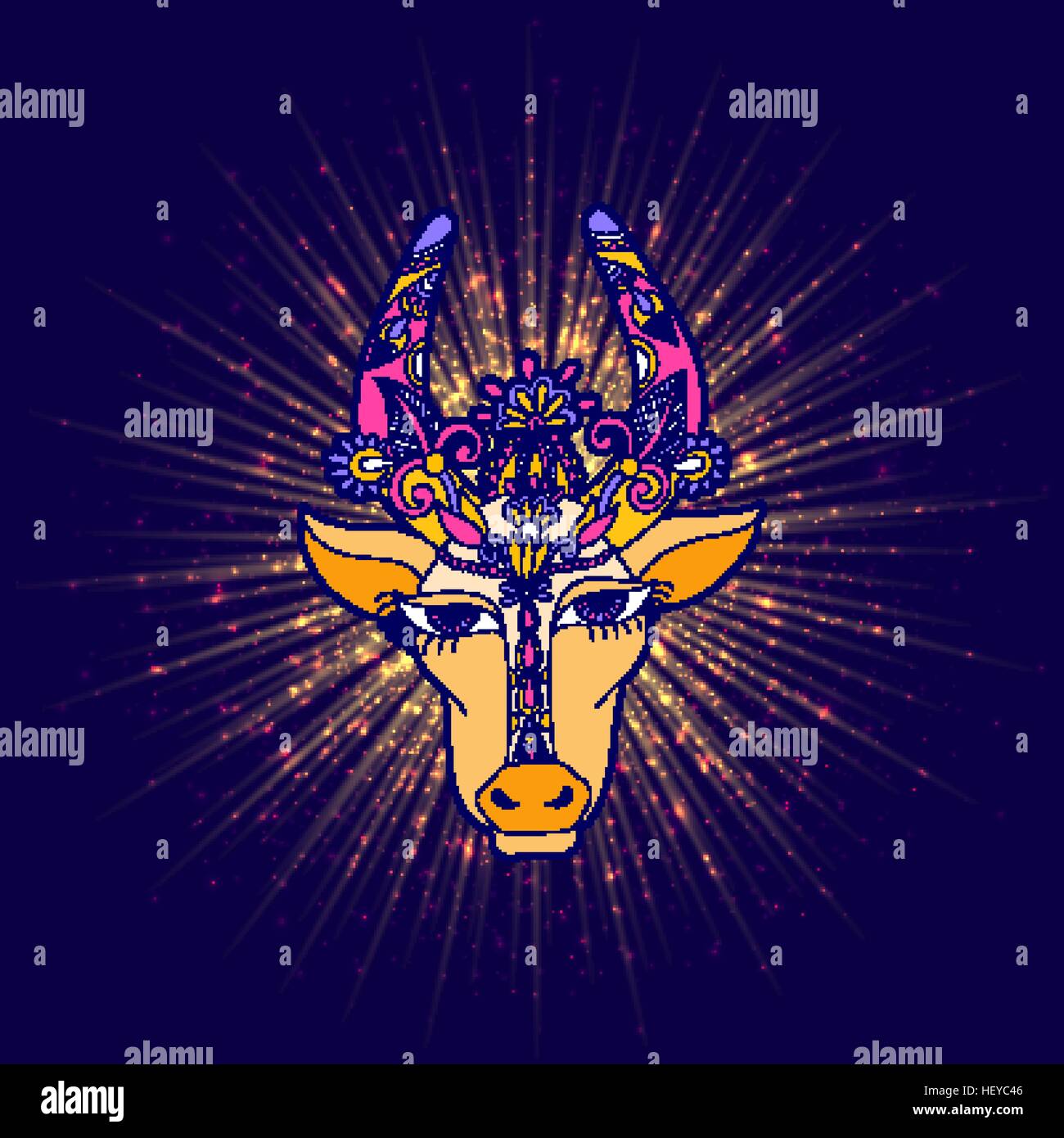 Pongal festival cow Stock Vector Images - Alamy
