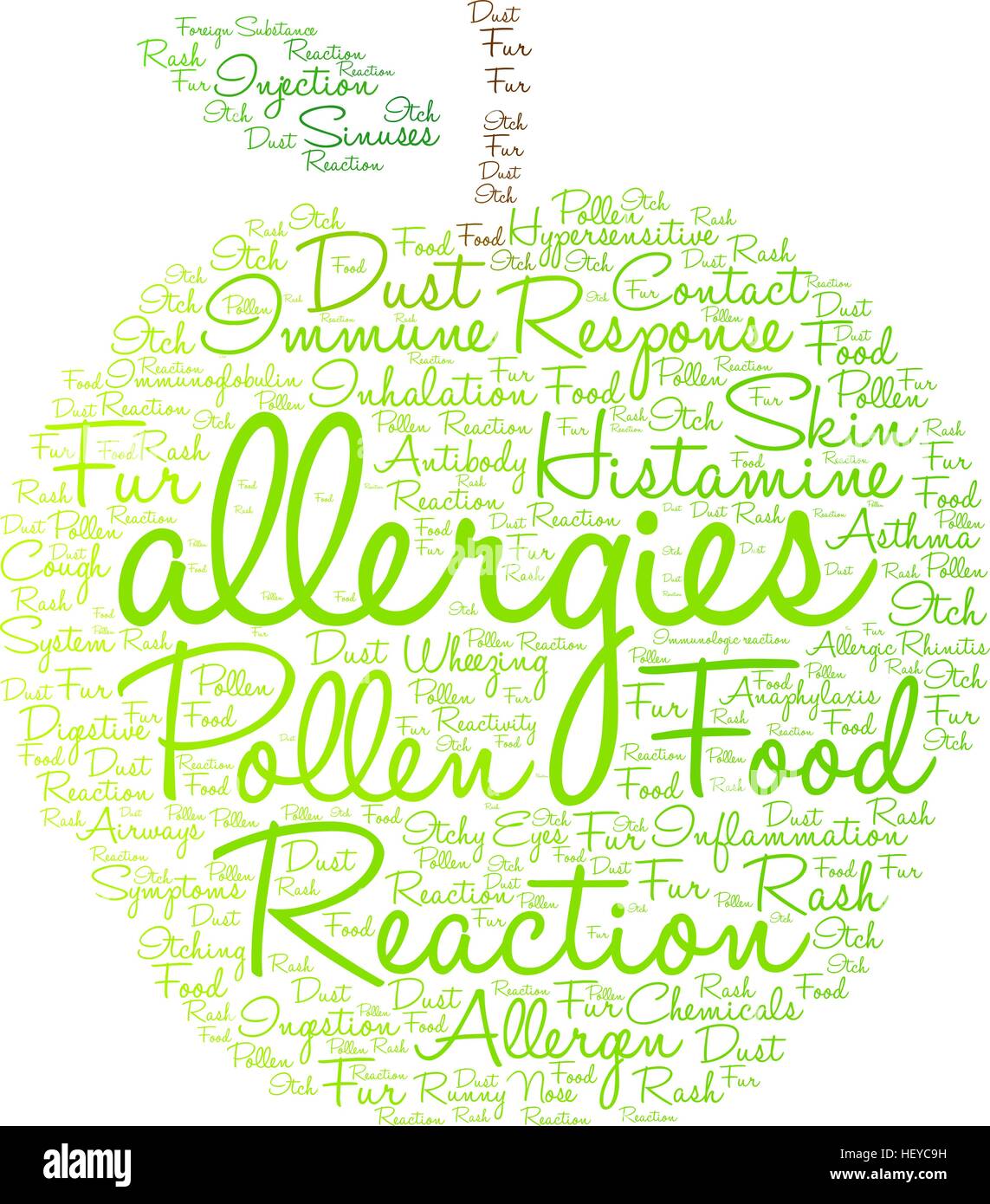 Allergies word cloud on a white background Stock Vector Image & Art - Alamy