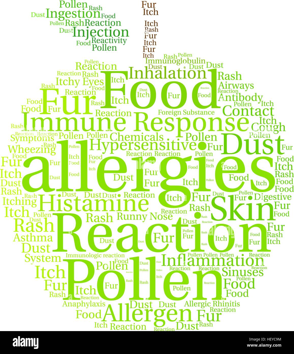Allergies word cloud on a white background Stock Vector Image & Art - Alamy