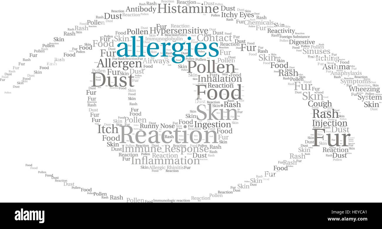 Allergies word cloud on a white background Stock Vector Image & Art - Alamy