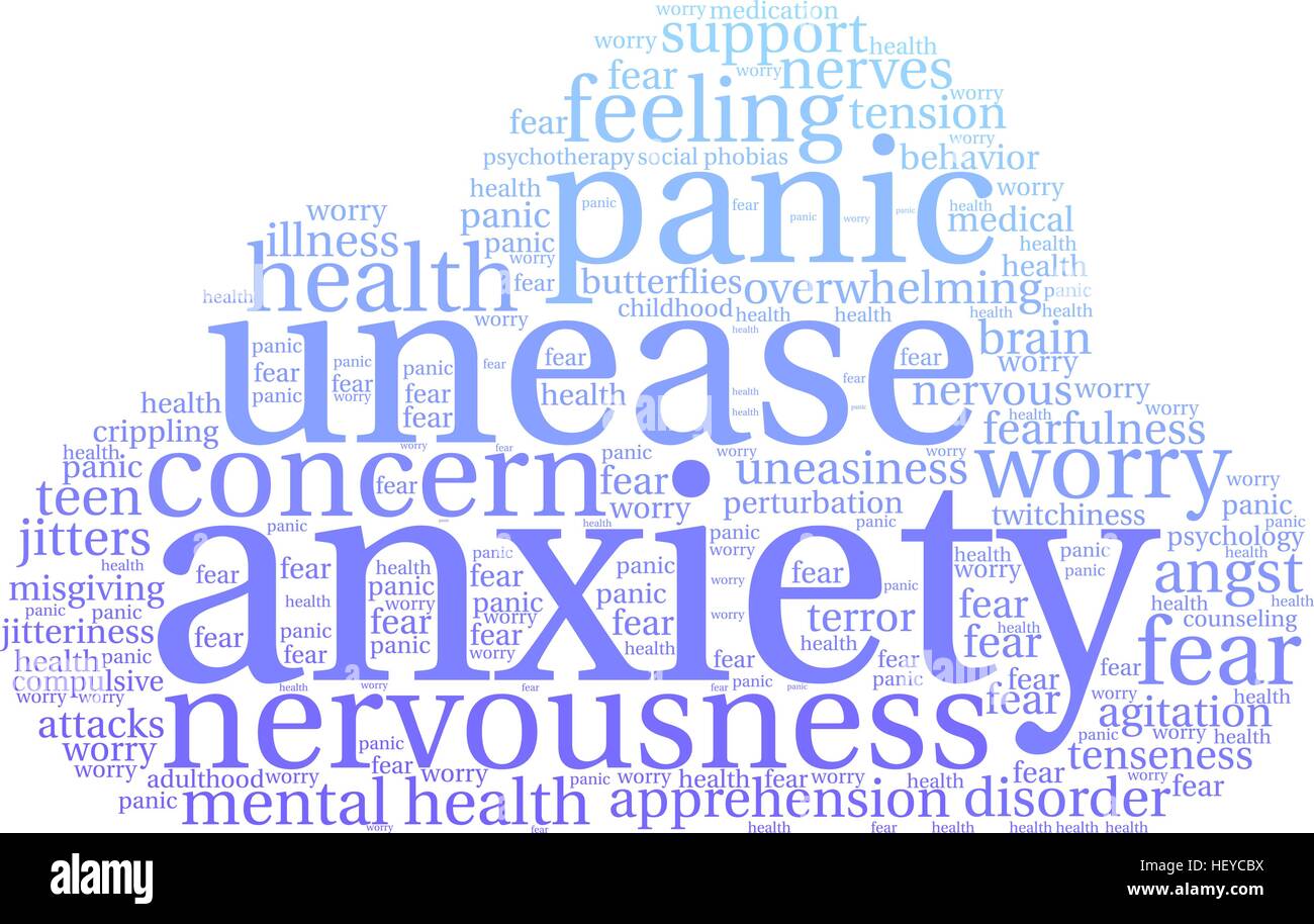 Anxiety word cloud on a white background Stock Vector Image & Art - Alamy