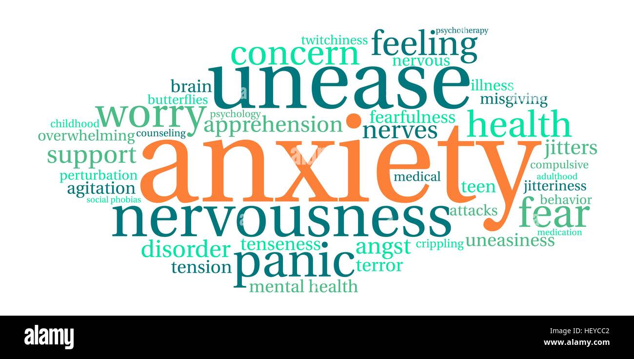 Anxiety word cloud on a white background Stock Vector Image & Art - Alamy