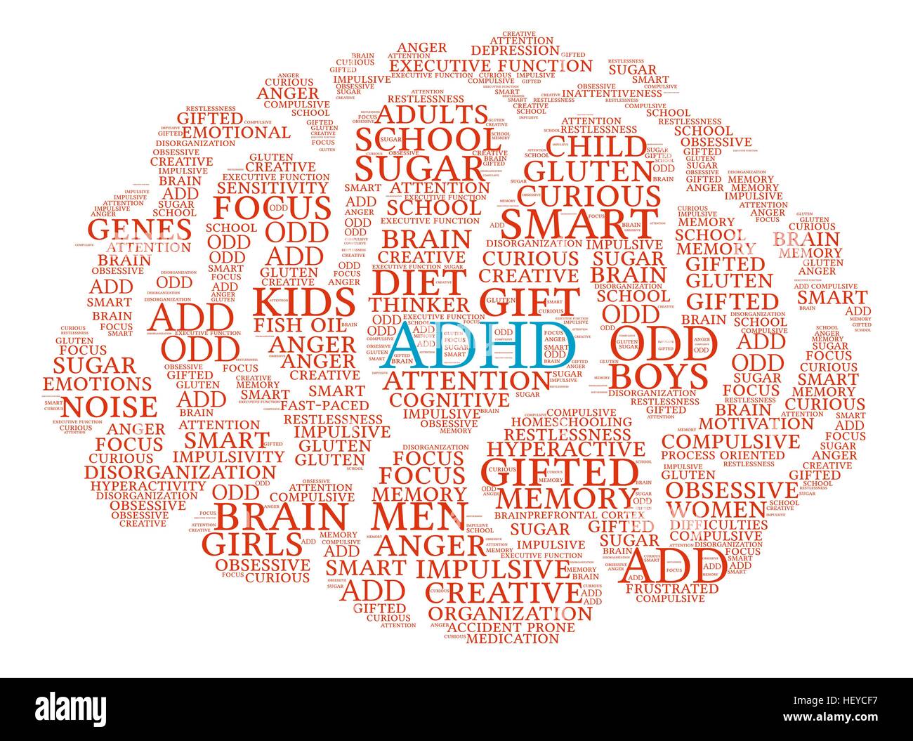 ADHD Brain word cloud on a white background Stock Vector Image & Art ...