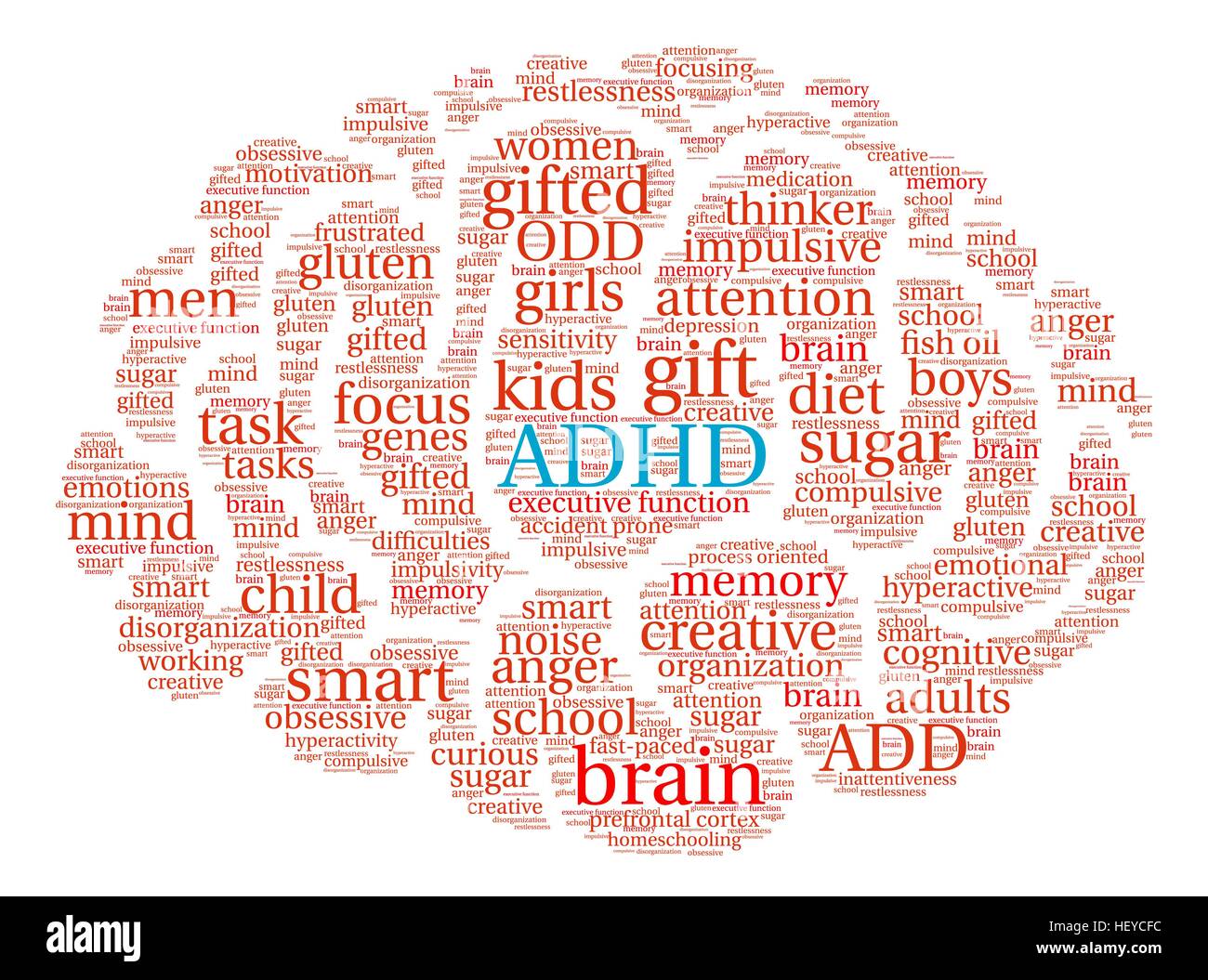 ADHD Brain word cloud on a white background Stock Vector Image & Art ...