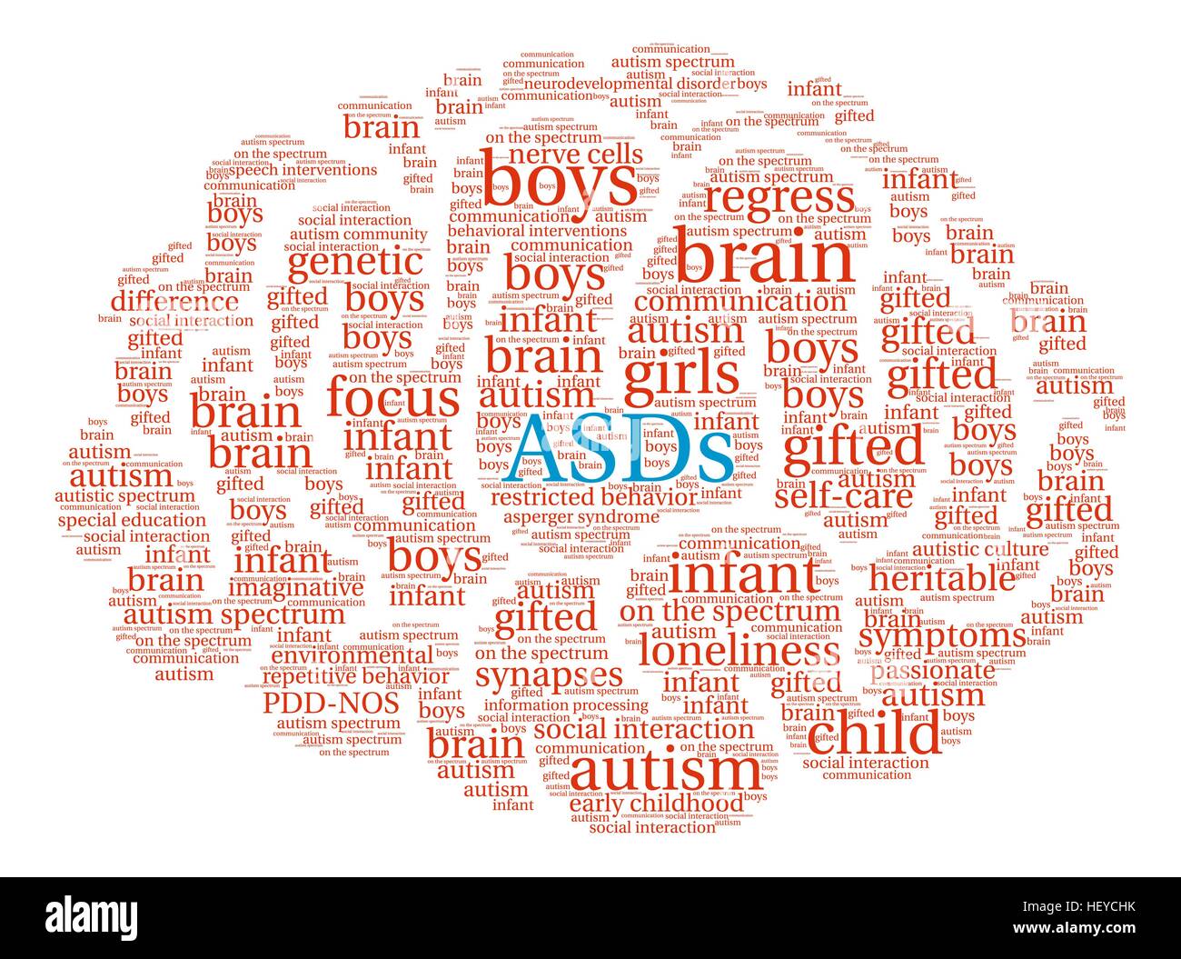 ASDs Brain Word Cloud on a white background Stock Vector Image & Art ...