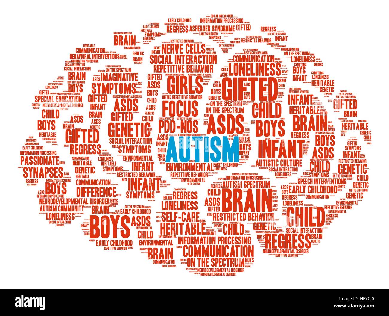Autism Brain word cloud on a white background Stock Vector Image & Art ...