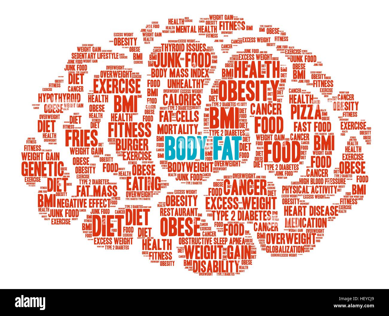 Body Fat Brain word cloud on a white background Stock Vector Image ...