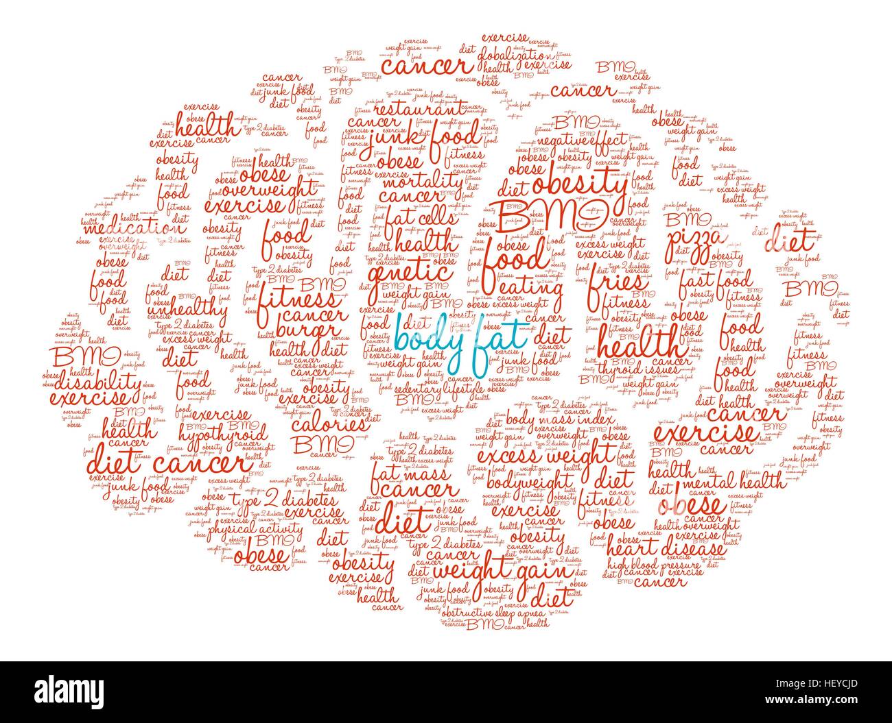 Body Fat Brain word cloud on a white background Stock Vector Image ...