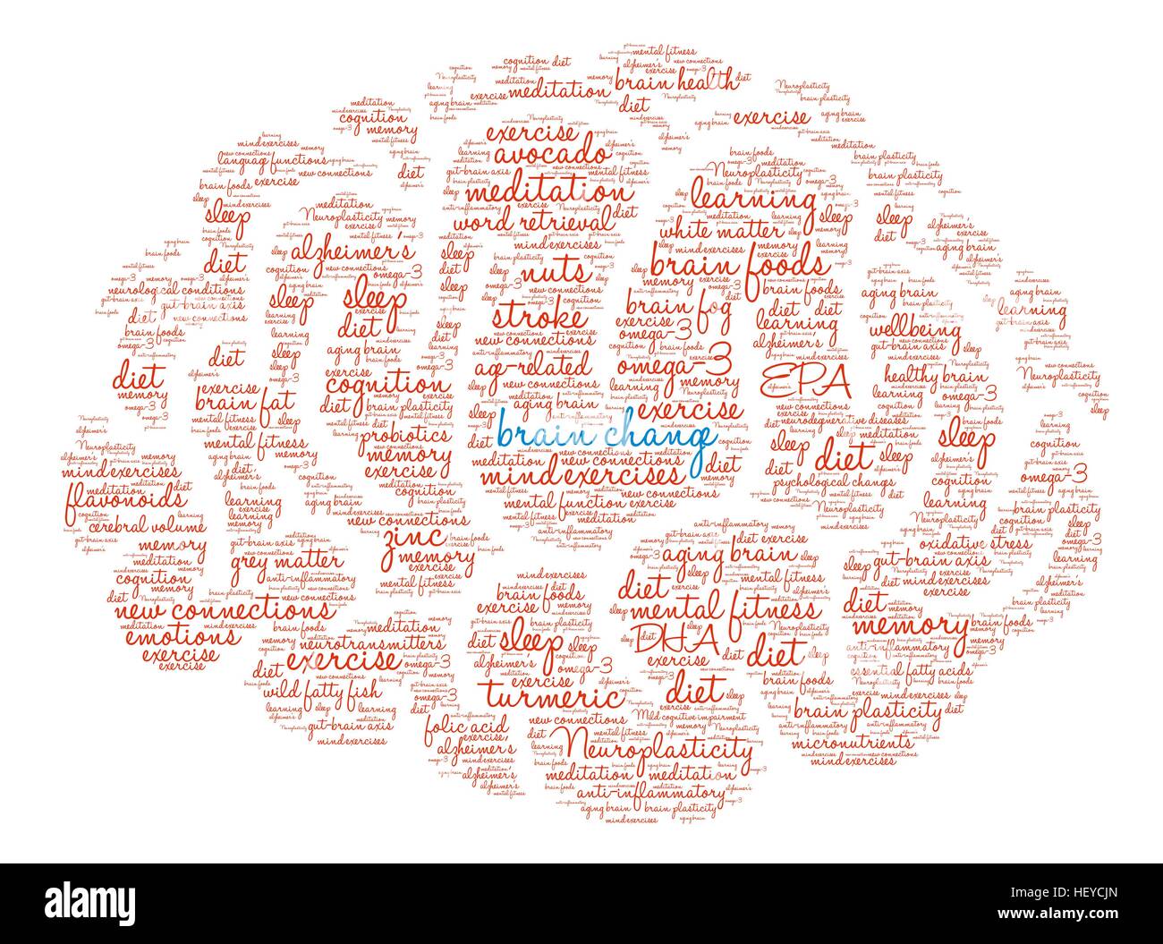 Brain Change Brain word cloud on a white background Stock Vector Image ...