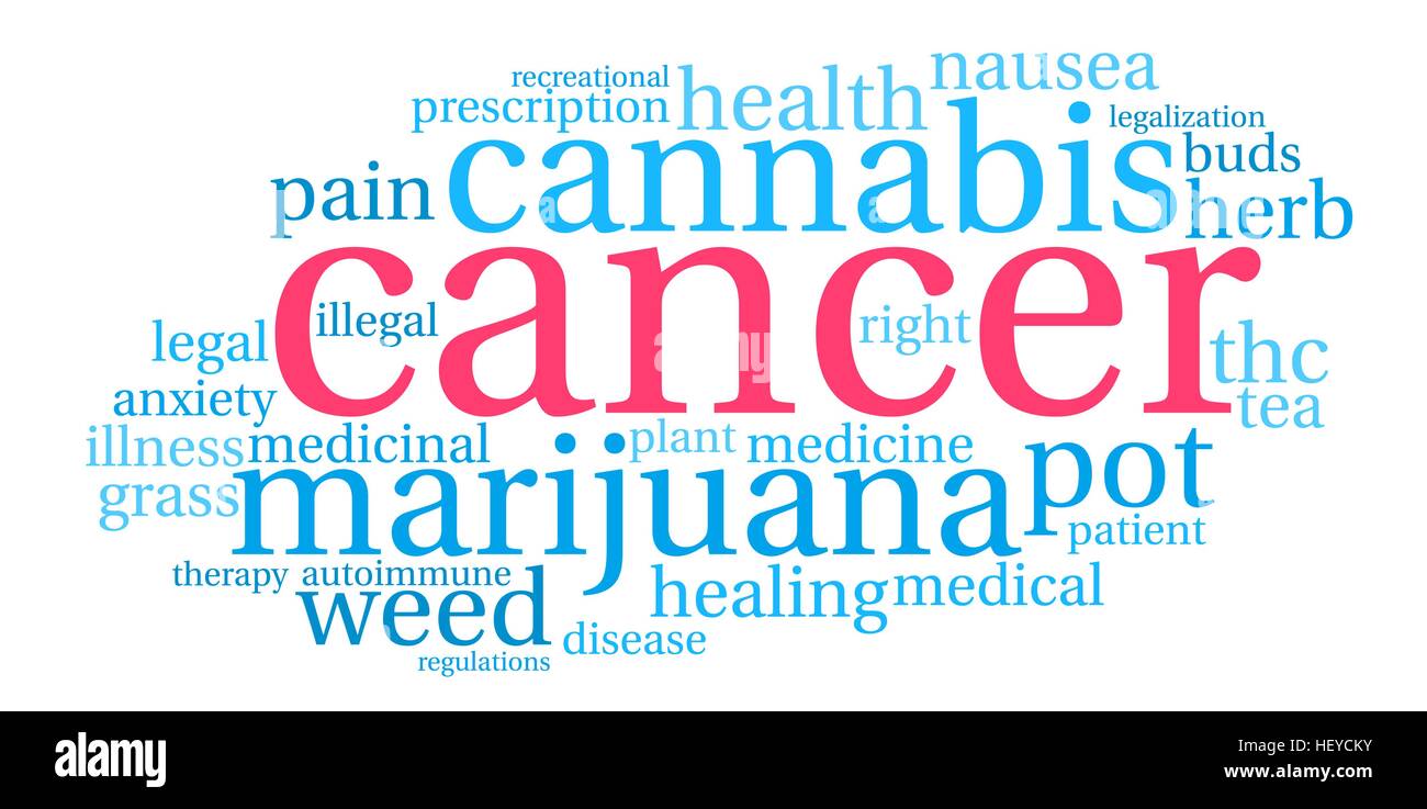 Cancer Marijuana word cloud on a white background Stock Vector Image ...