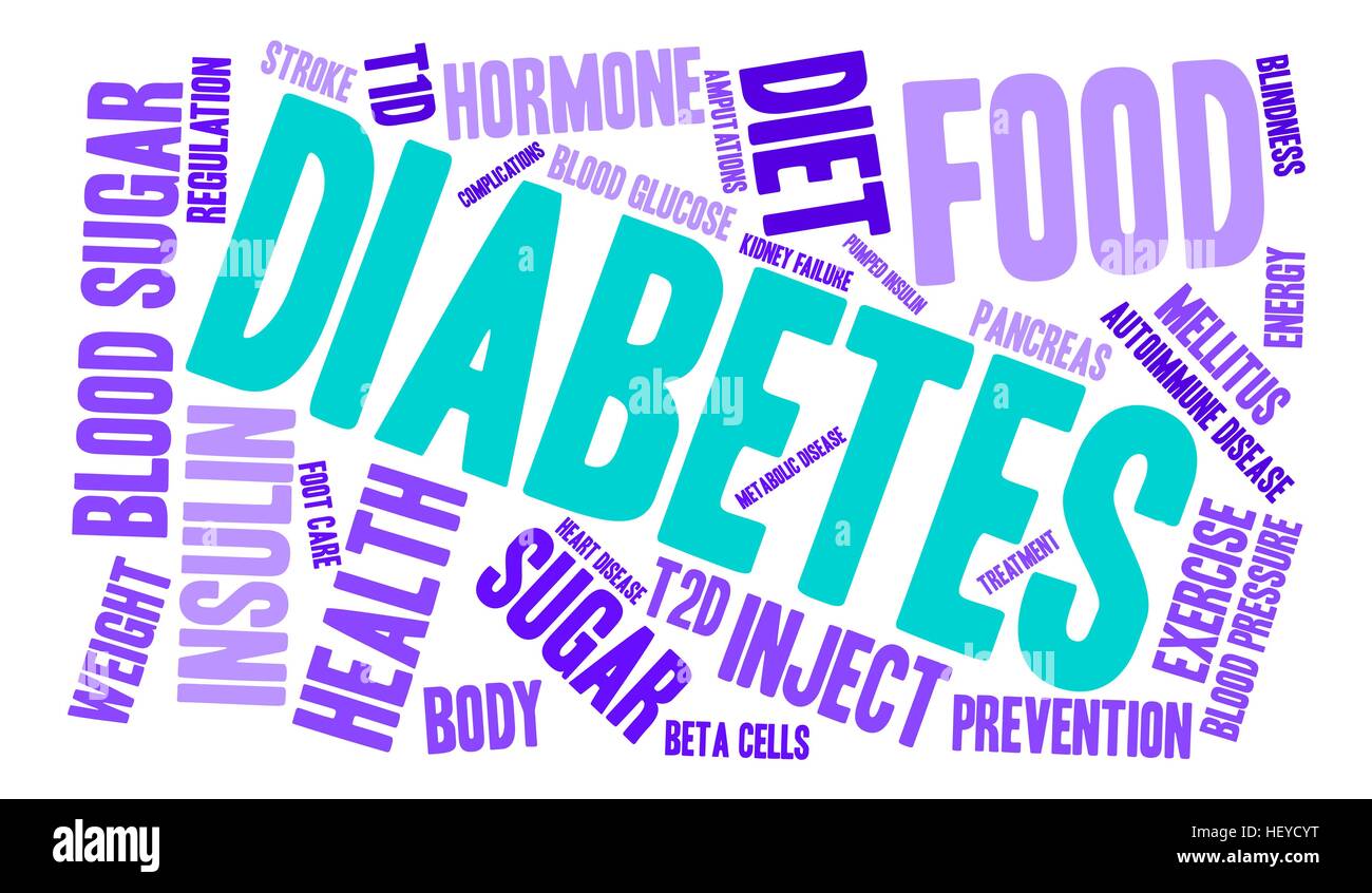 Diabetes word cloud on Stock Vector Images - Alamy