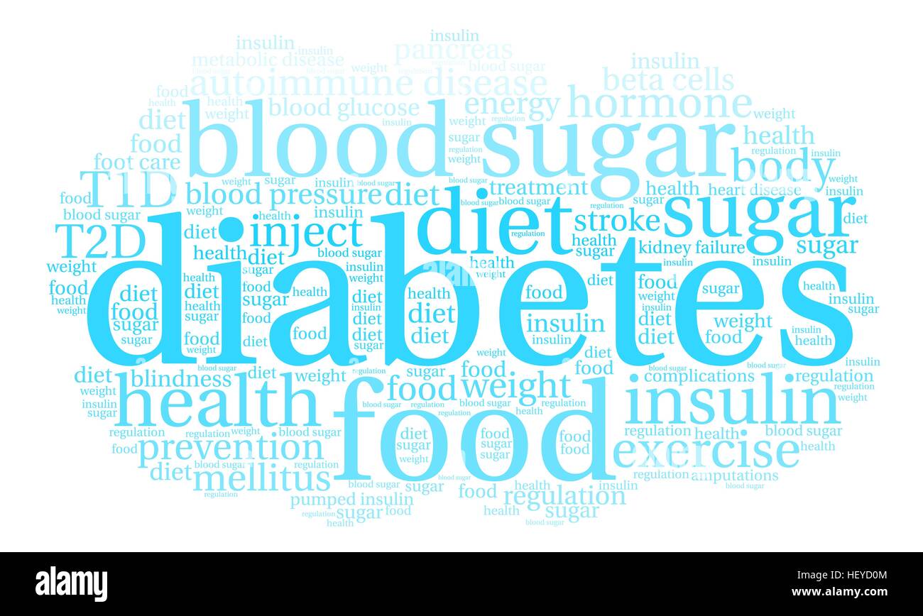 Diabetes word cloud on Stock Vector Images - Alamy