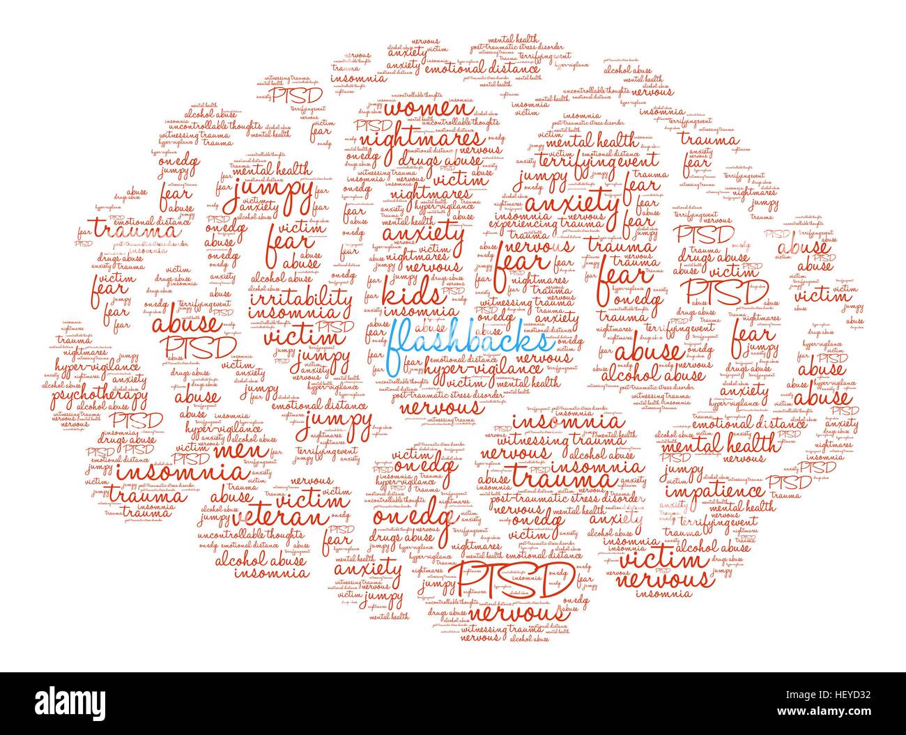 Flashbacks Brain Word Cloud on a white background Stock Vector Image ...