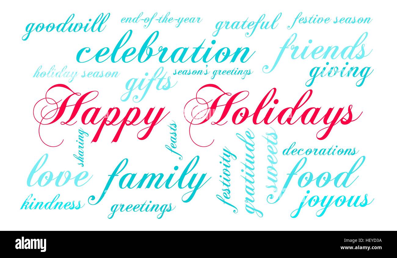 HappyHolidays word cloud on a white background Stock Vector Image & Art ...