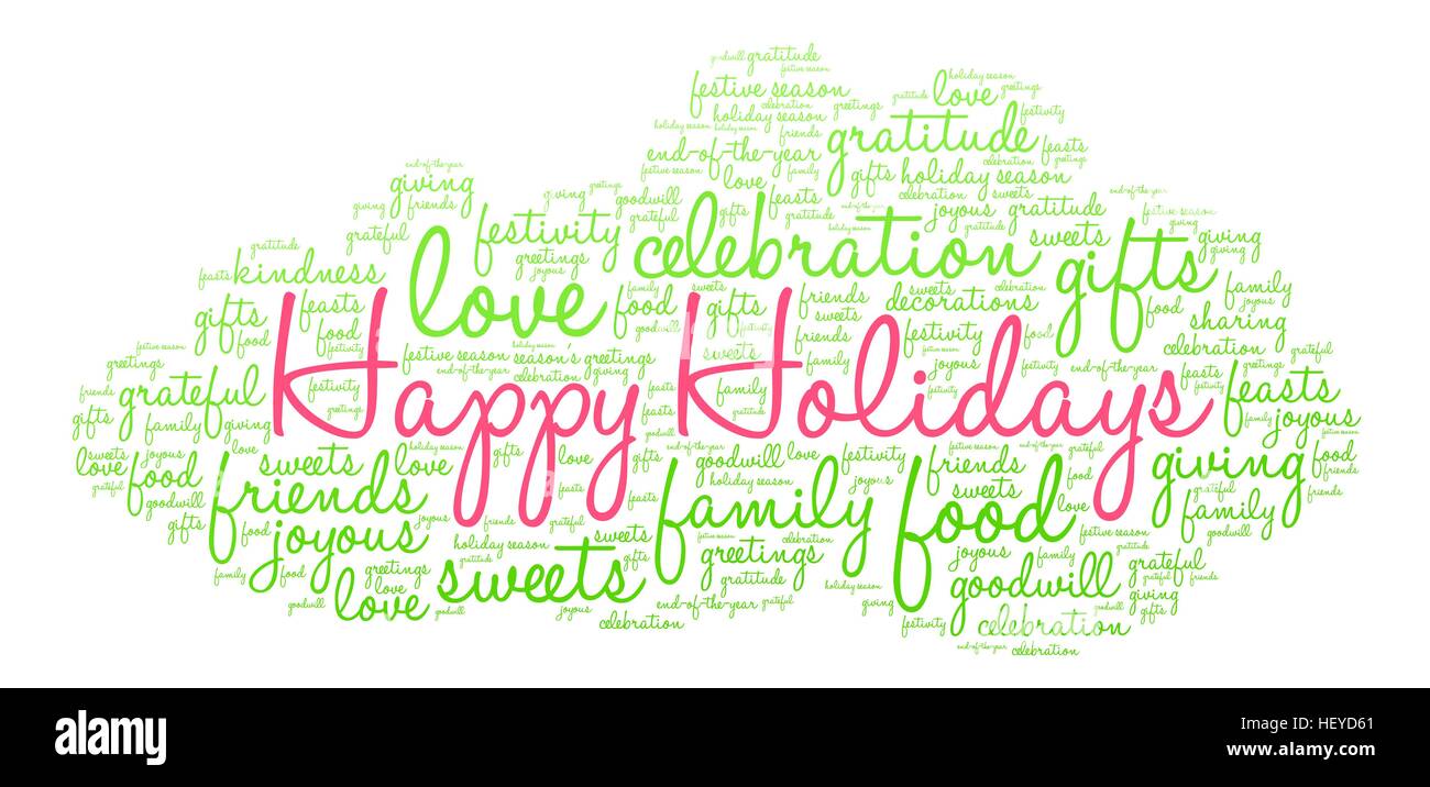 HappyHolidays word cloud on a white background Stock Vector Image & Art ...