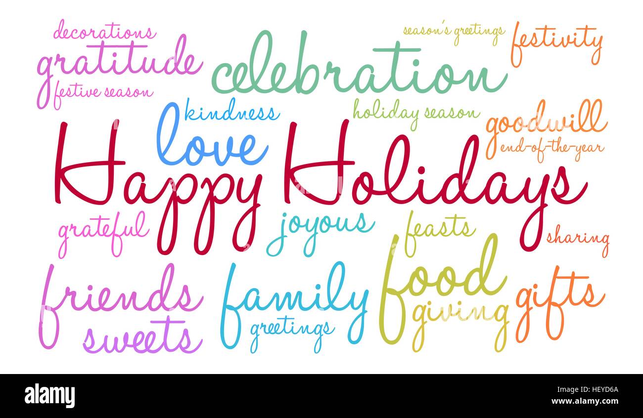 HappyHolidays word cloud on a white background Stock Vector Image & Art ...