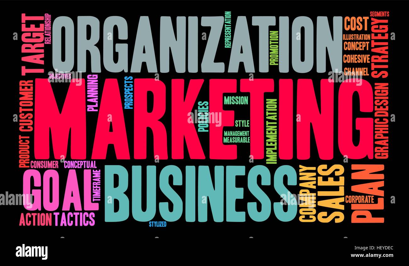 Marketing word cloud on a black background Stock Vector Image & Art - Alamy