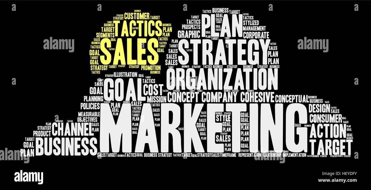 Marketing word cloud on a black background Stock Vector Image & Art - Alamy