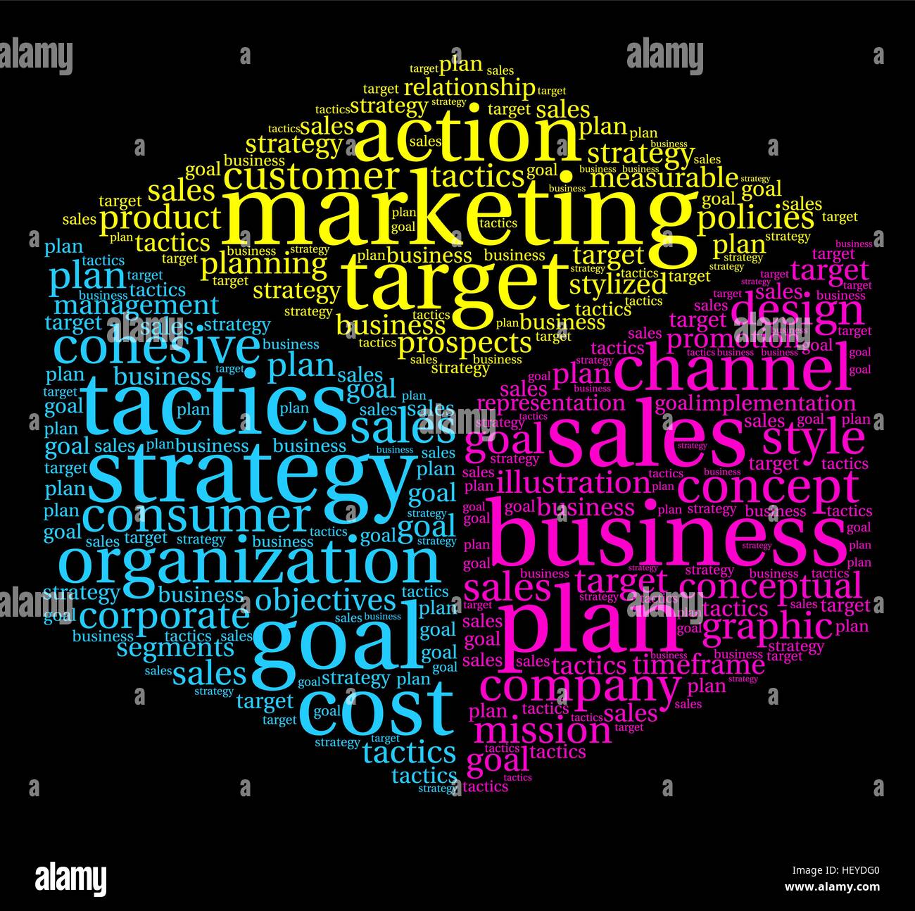 Marketing word cloud on a black background Stock Vector Image & Art - Alamy