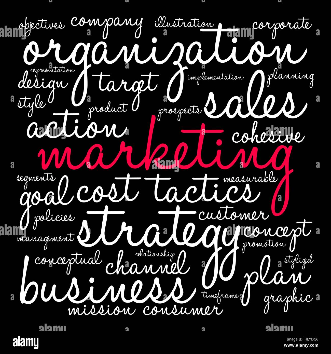 Marketing word cloud on a black background Stock Vector Image & Art - Alamy