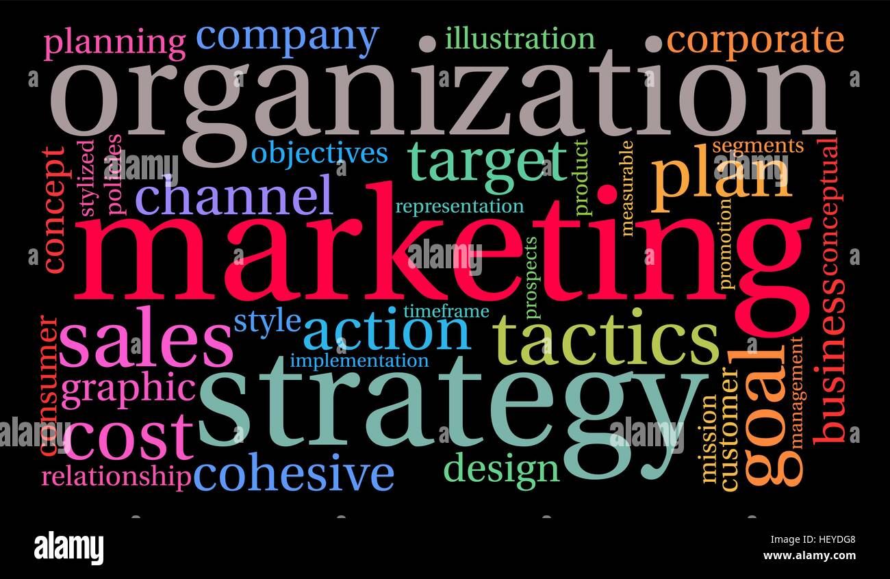 Marketing word cloud on a black background Stock Vector Image & Art - Alamy