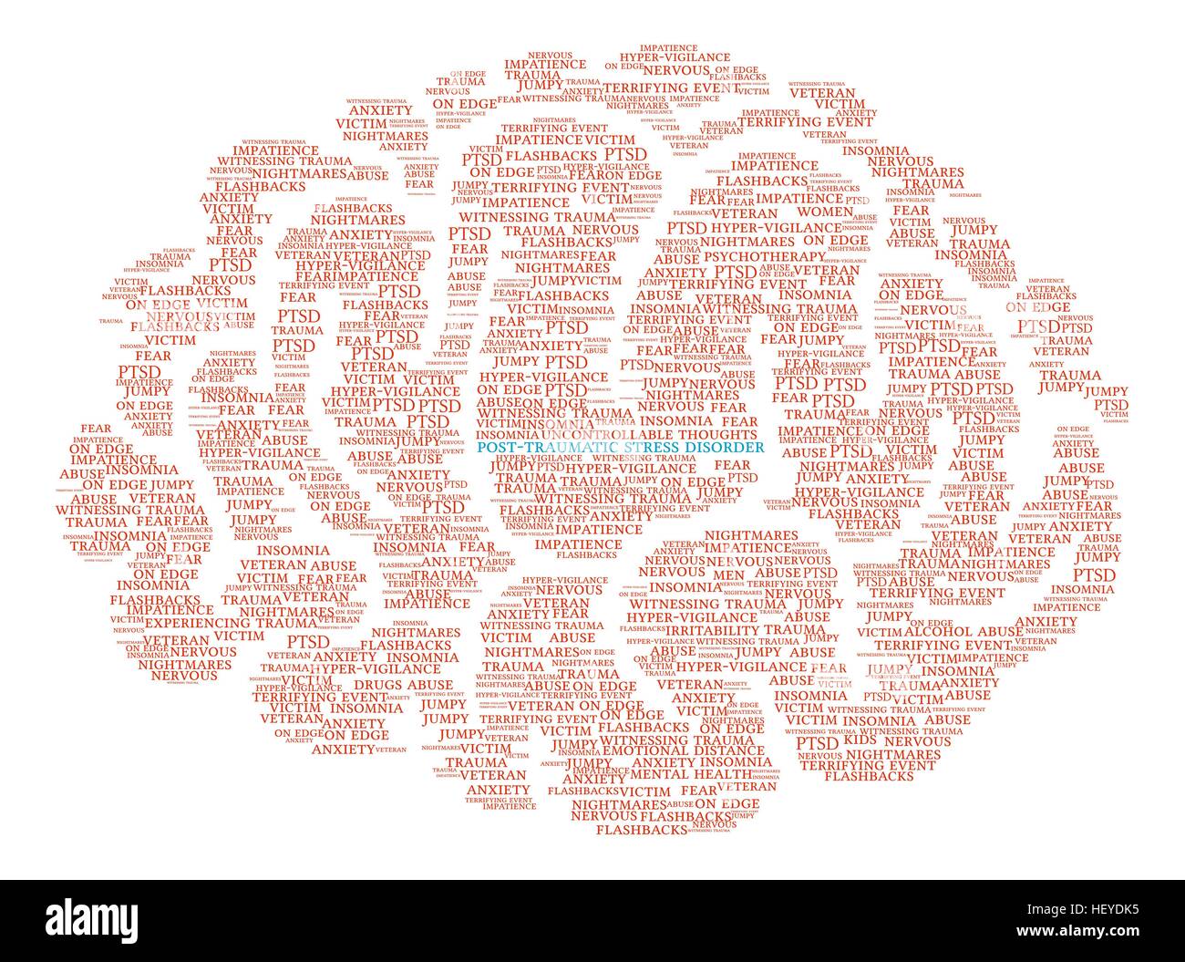 Post-Traumatic Stress Disorder Brain Word Cloud on a white background Stock Vector Image & Art ...