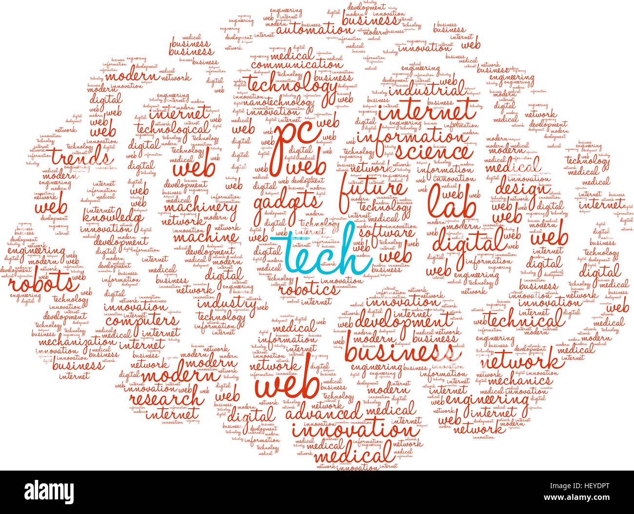 Tech Brain word cloud on a white background Stock Vector Image & Art ...