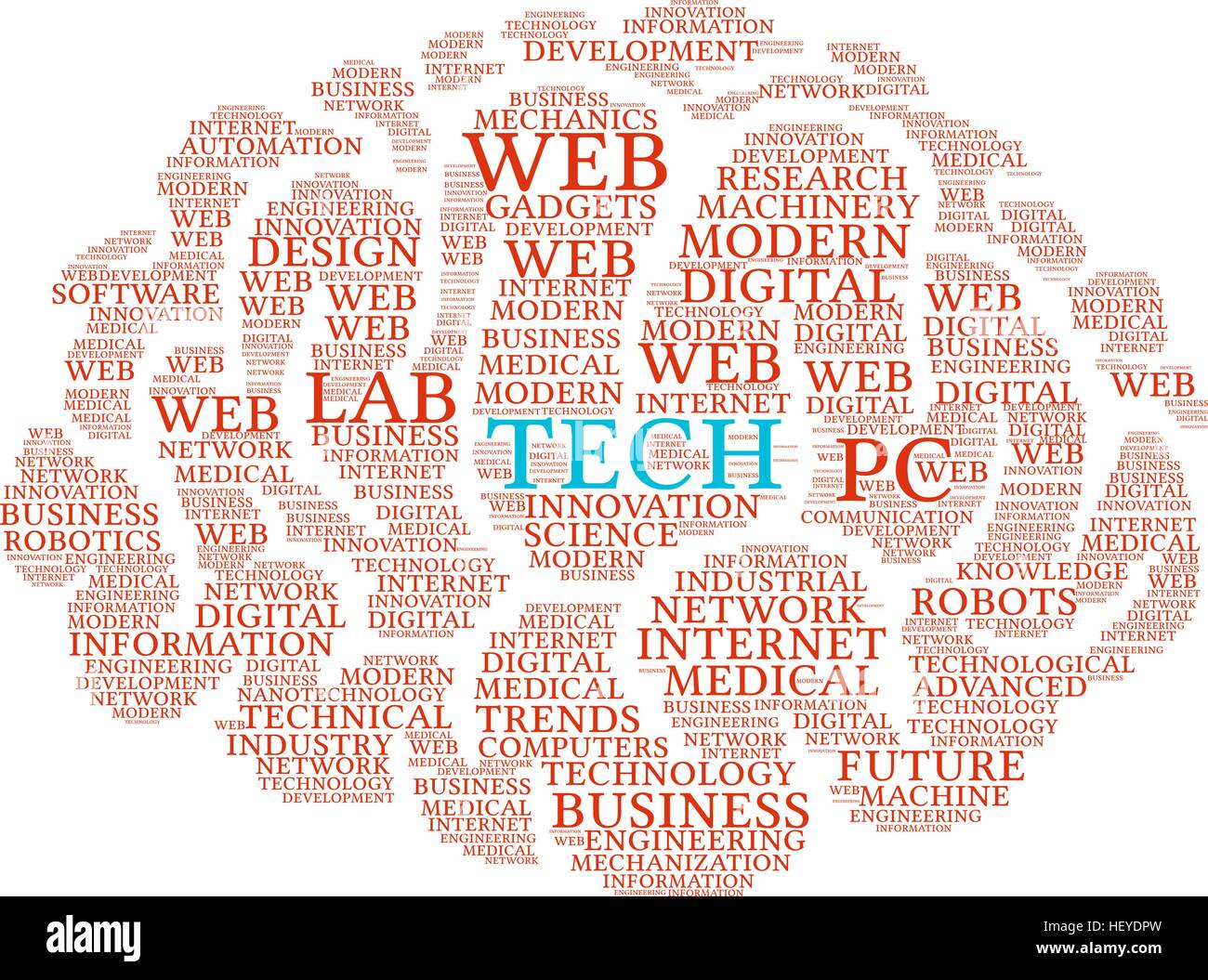 Tech Brain word cloud on a white background Stock Vector Image & Art ...