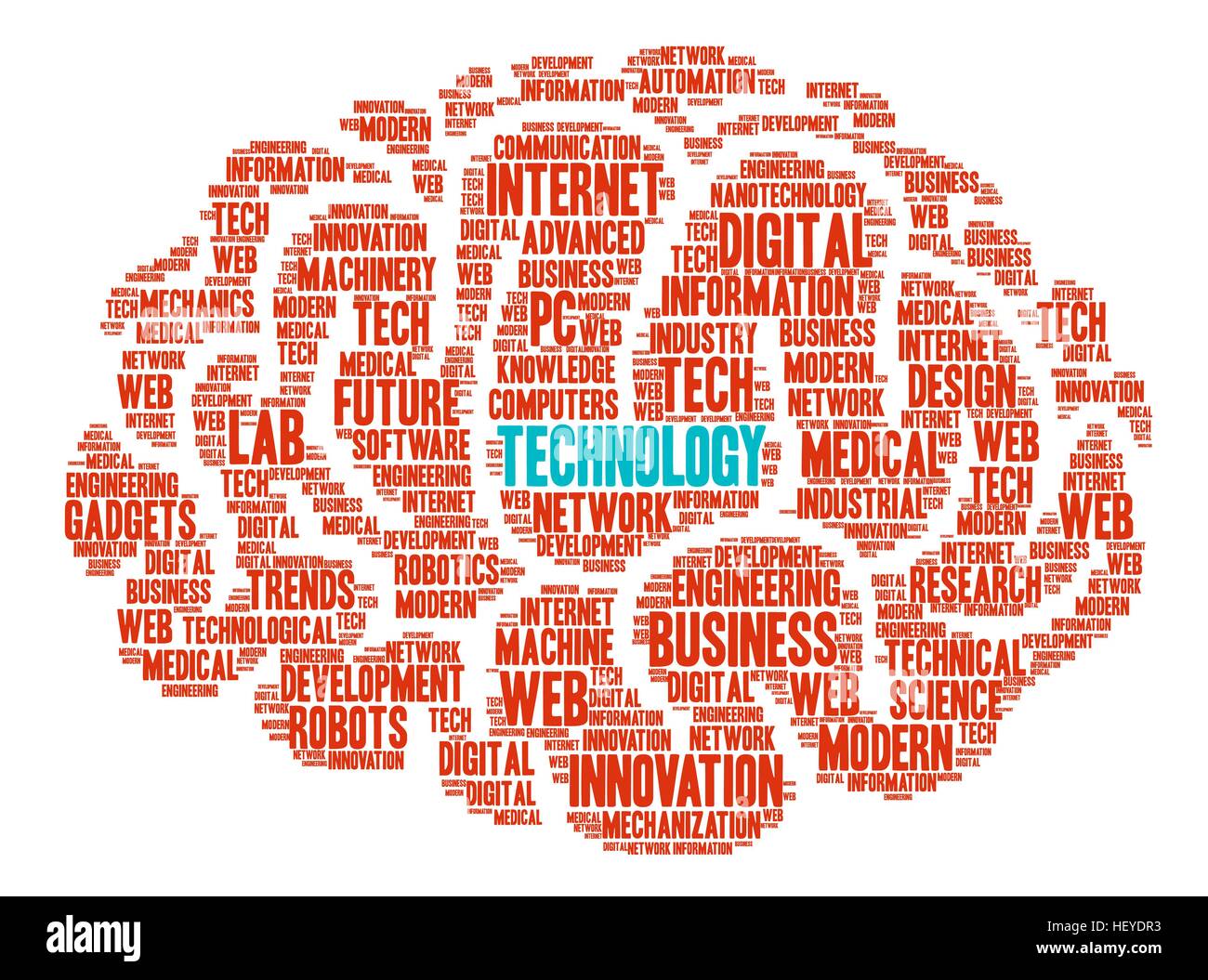Technology Brain word cloud on a white background Stock Vector Image ...