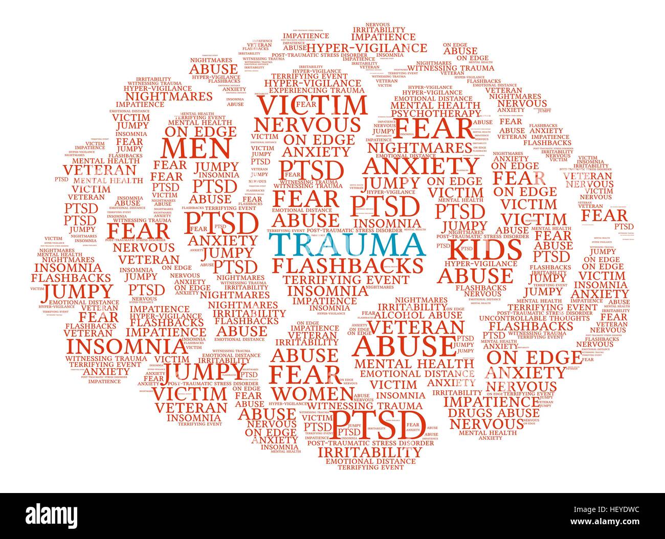 Trauma Brain word cloud on a white background Stock Vector Image & Art - Alamy
