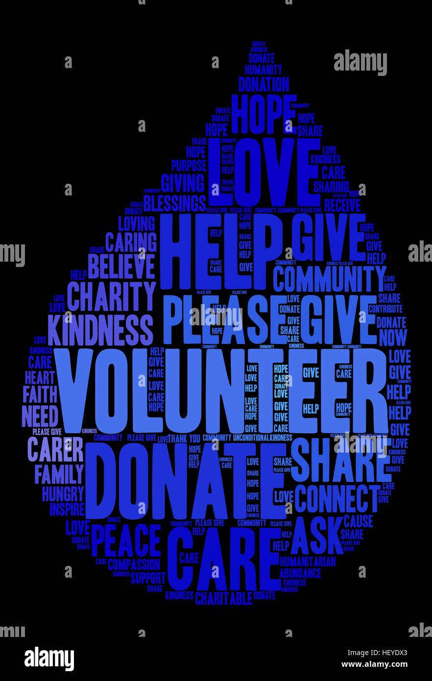 Volunteer word cloud on a black background Stock Vector Image & Art - Alamy