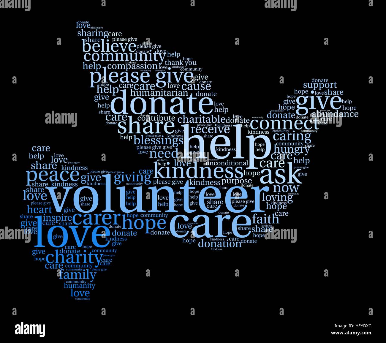 Volunteer word cloud on a black background Stock Vector Image & Art - Alamy