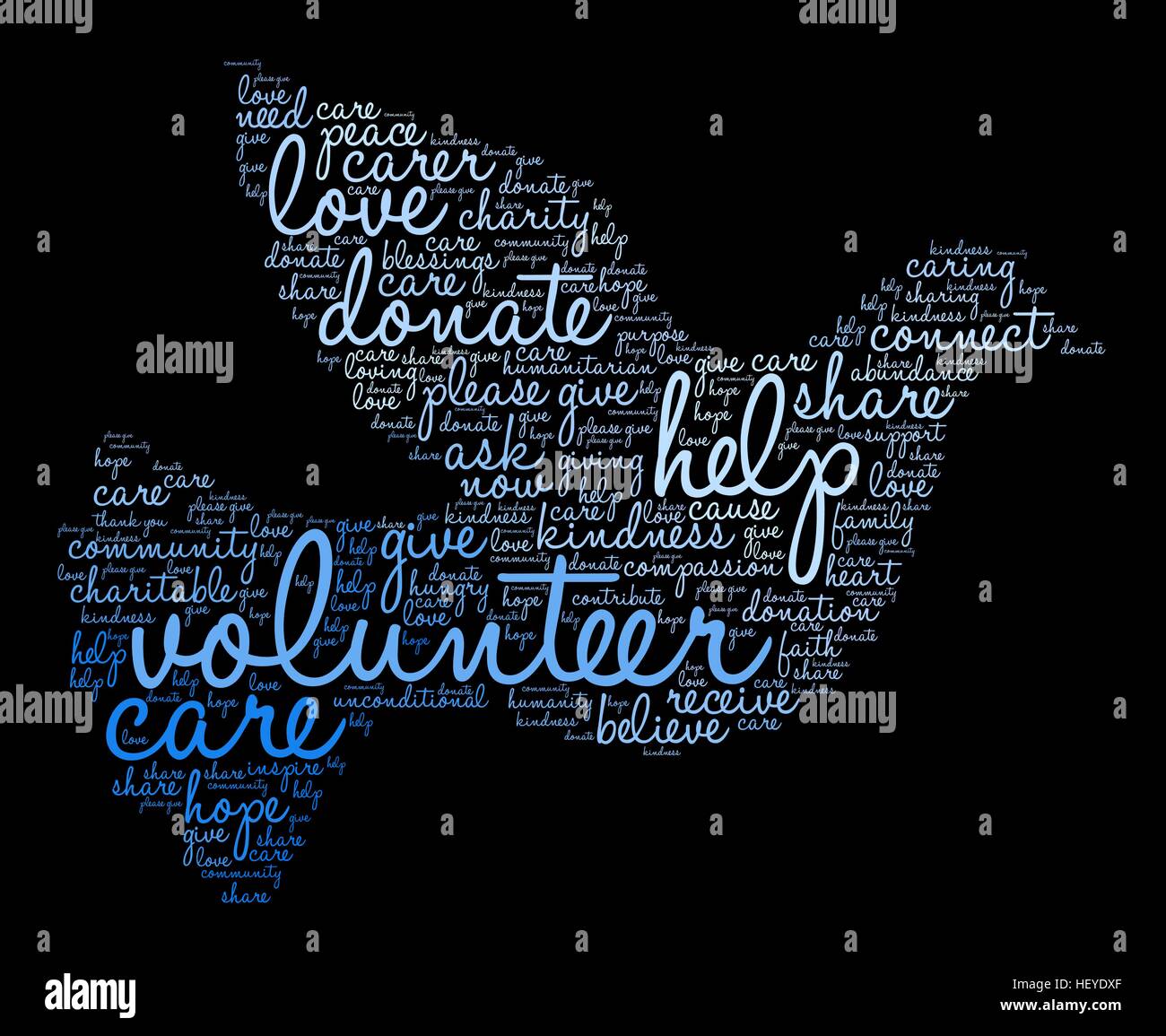 Volunteer word cloud on a black background Stock Vector Image & Art - Alamy