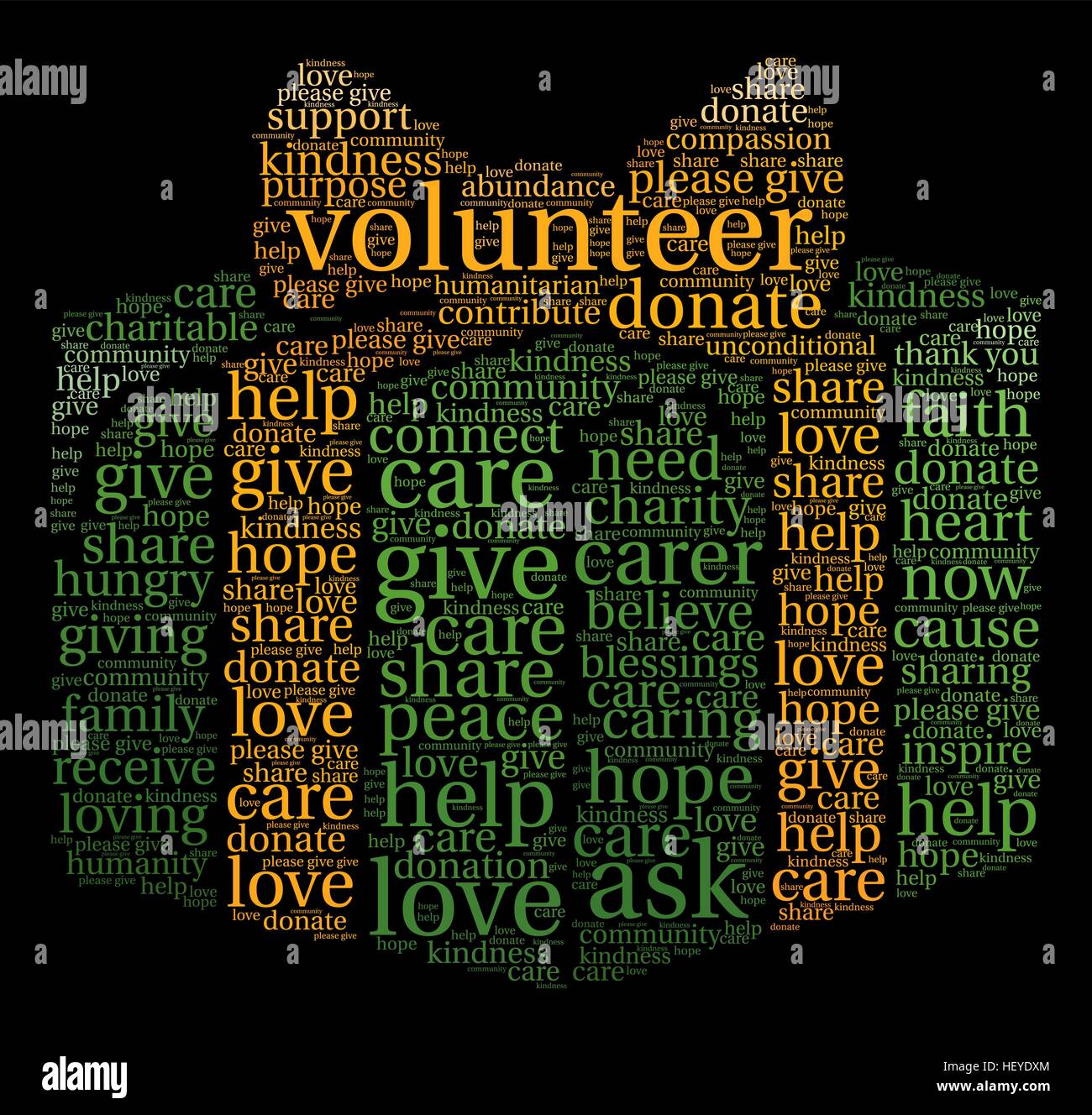 Volunteer word cloud on a black background Stock Vector Image & Art - Alamy