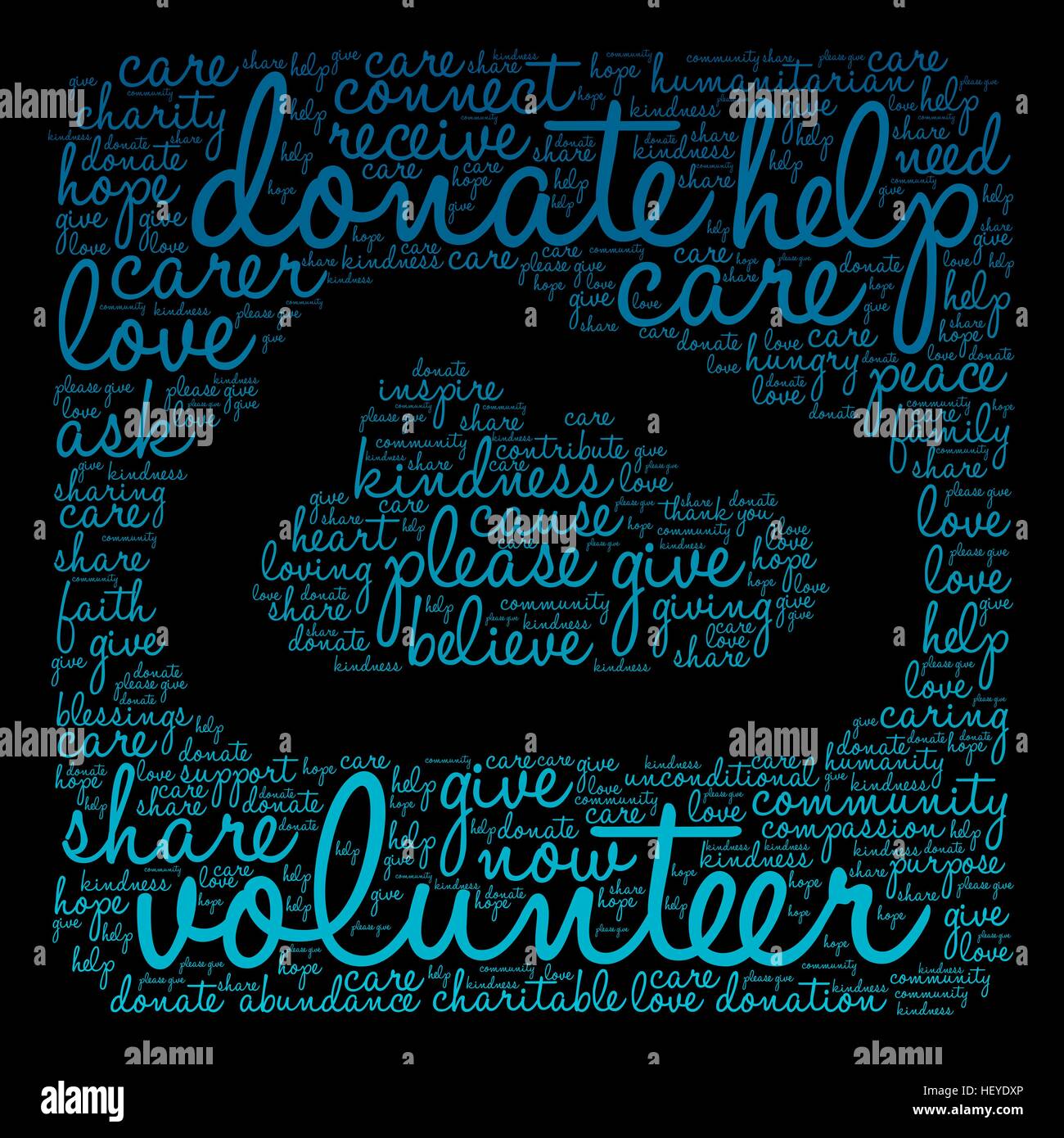 Volunteer word cloud on a black background Stock Vector Image & Art - Alamy