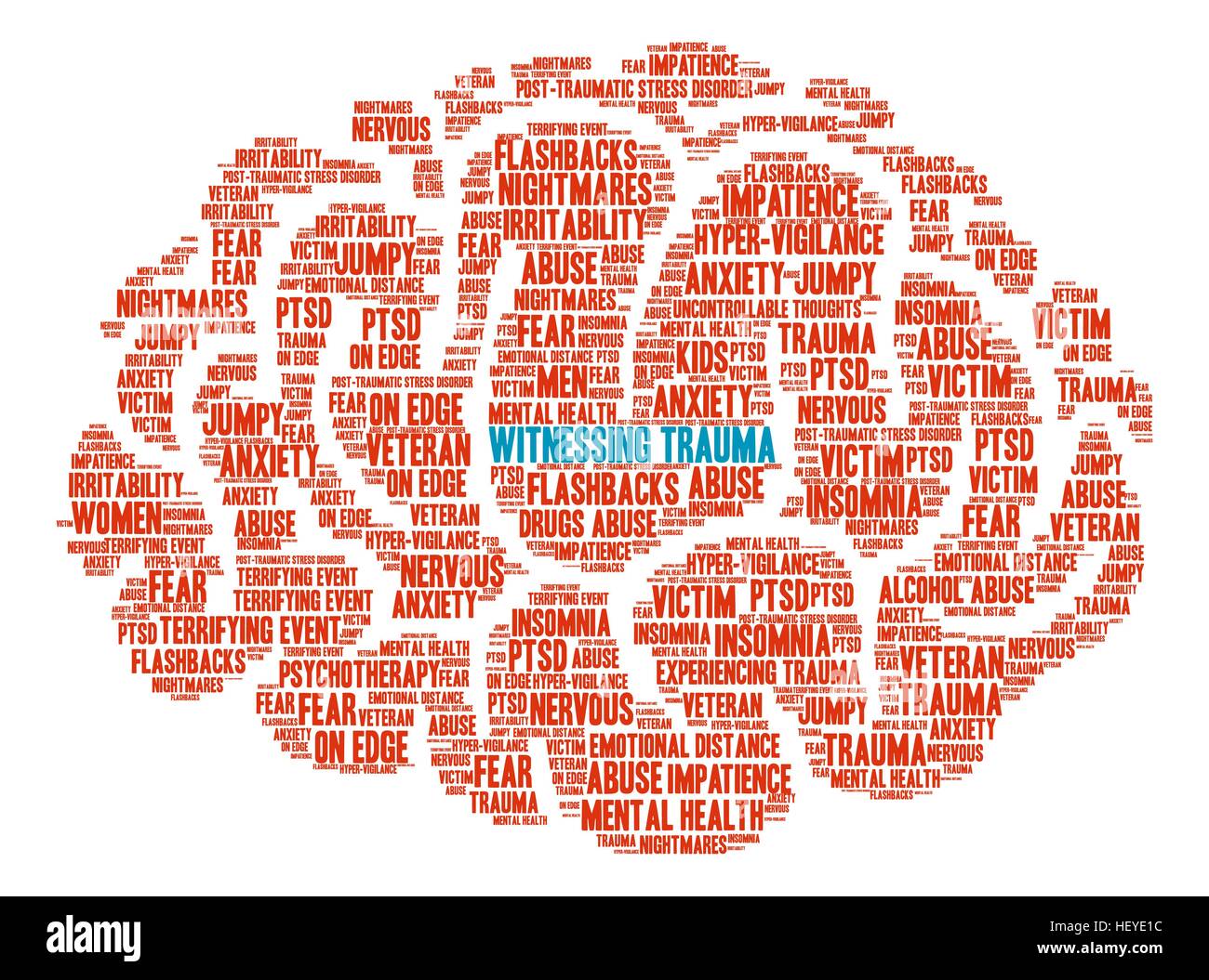 Witnessing Trauma Brain word cloud on a white background Stock Vector Image & Art - Alamy