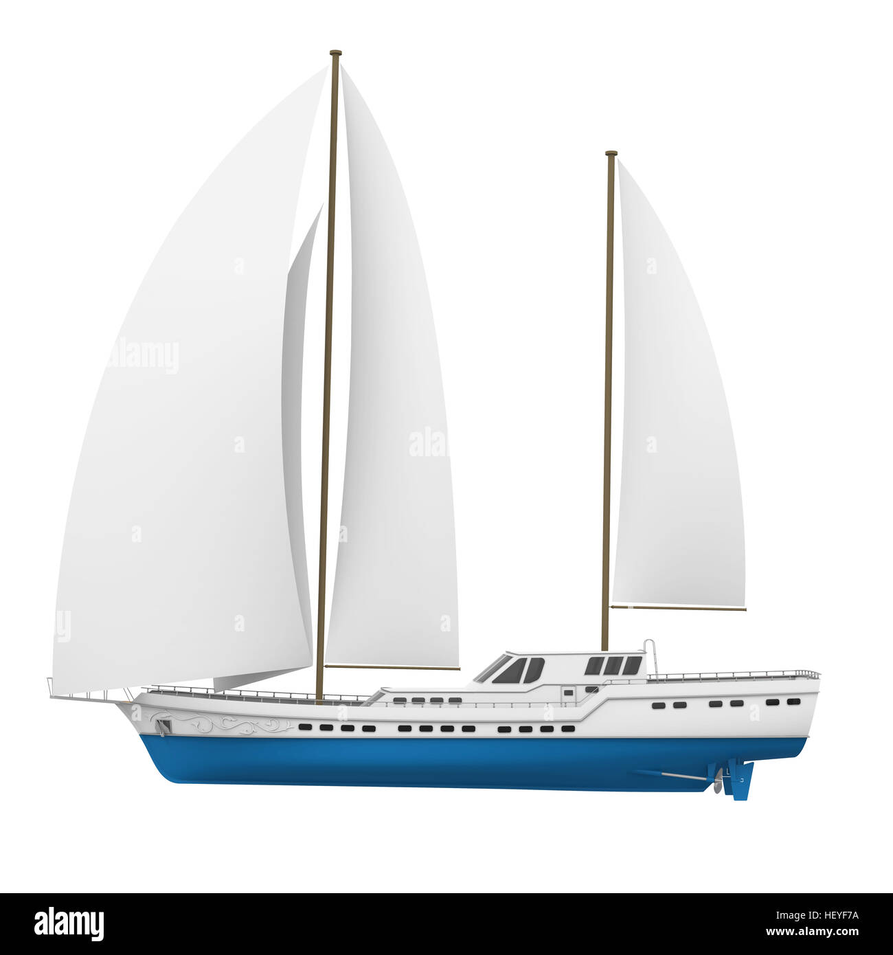 Sailboat 3d render Cut Out Stock Images & Pictures - Alamy