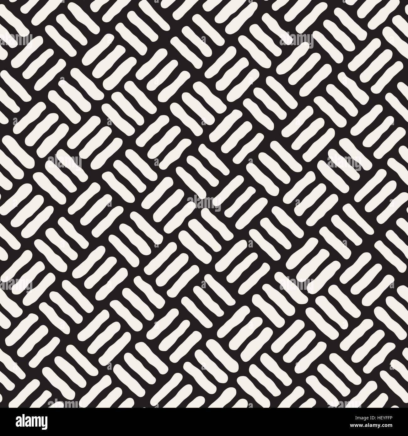 Vector Seamless Black And White Hand Drawn Diagonal Rectangles Pavement ...