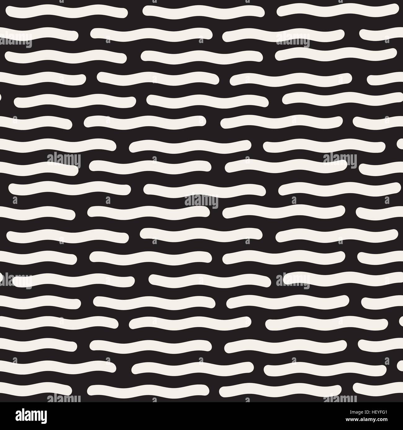 Vector Seamless Black And White Hand Drawn Horizontal Lines Pattern ...