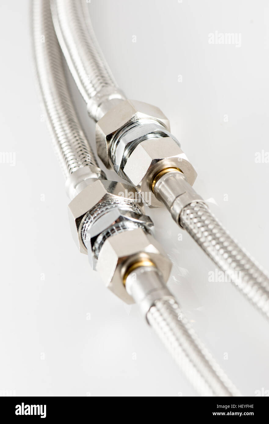 industrial elastic metal fiber water pipe with connectors Stock Photo ...