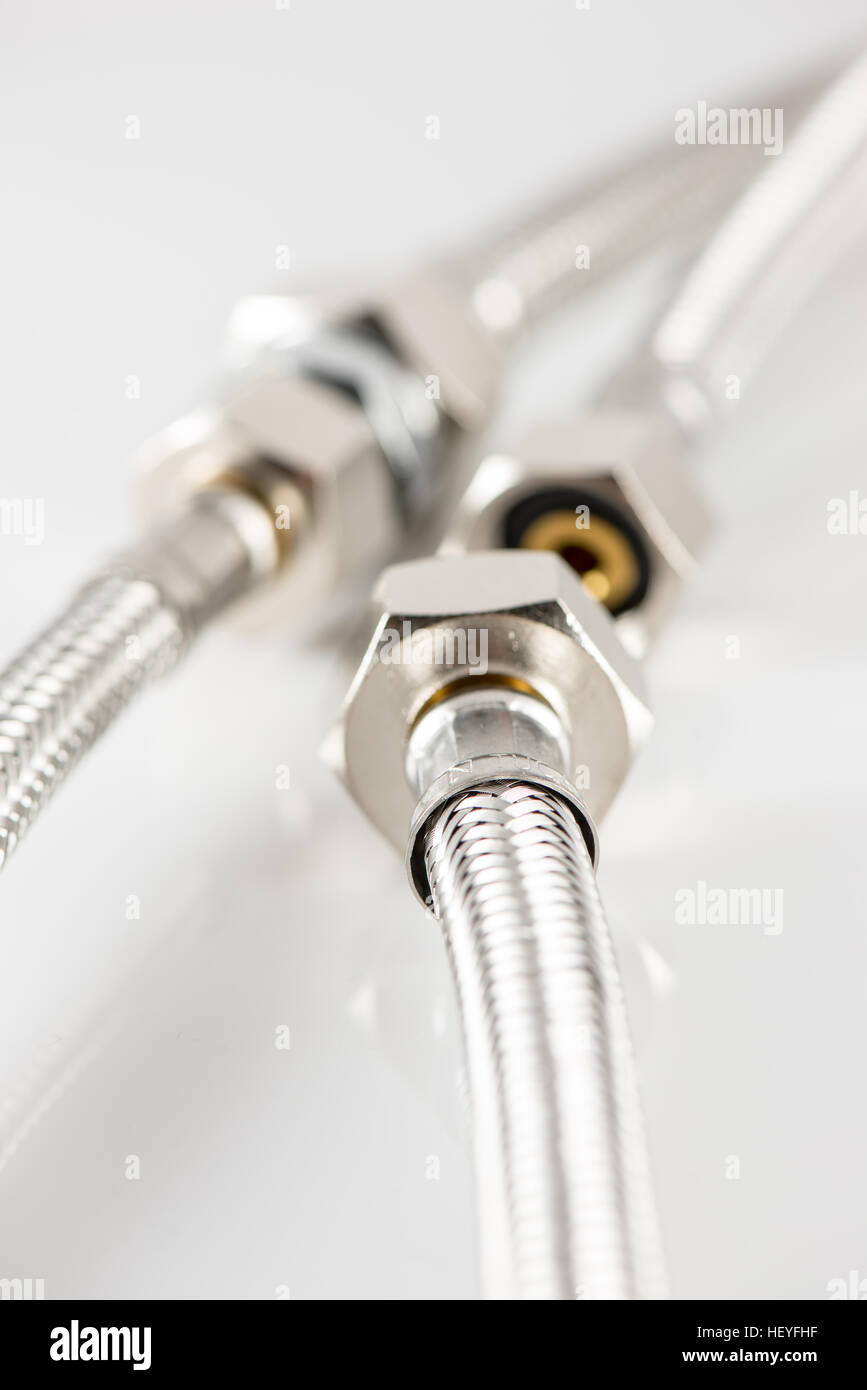 industrial elastic metal fiber water pipe with connectors Stock Photo ...