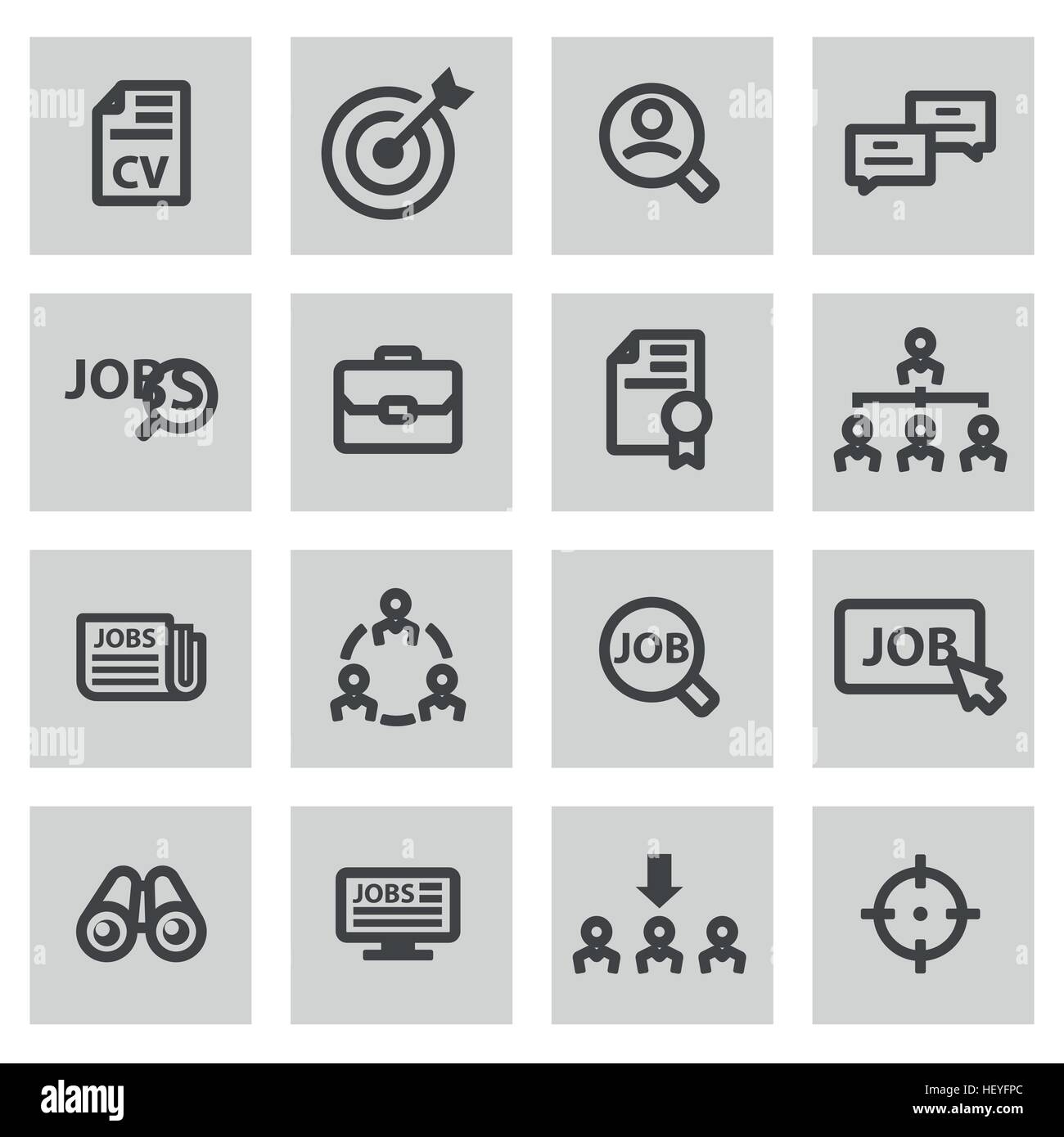 Job search icons set Cut Out Stock Images & Pictures - Alamy