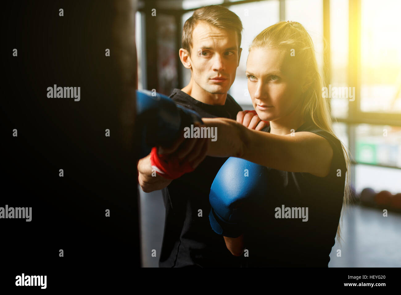 Female boxer action in the ring hi-res stock photography and images - Alamy