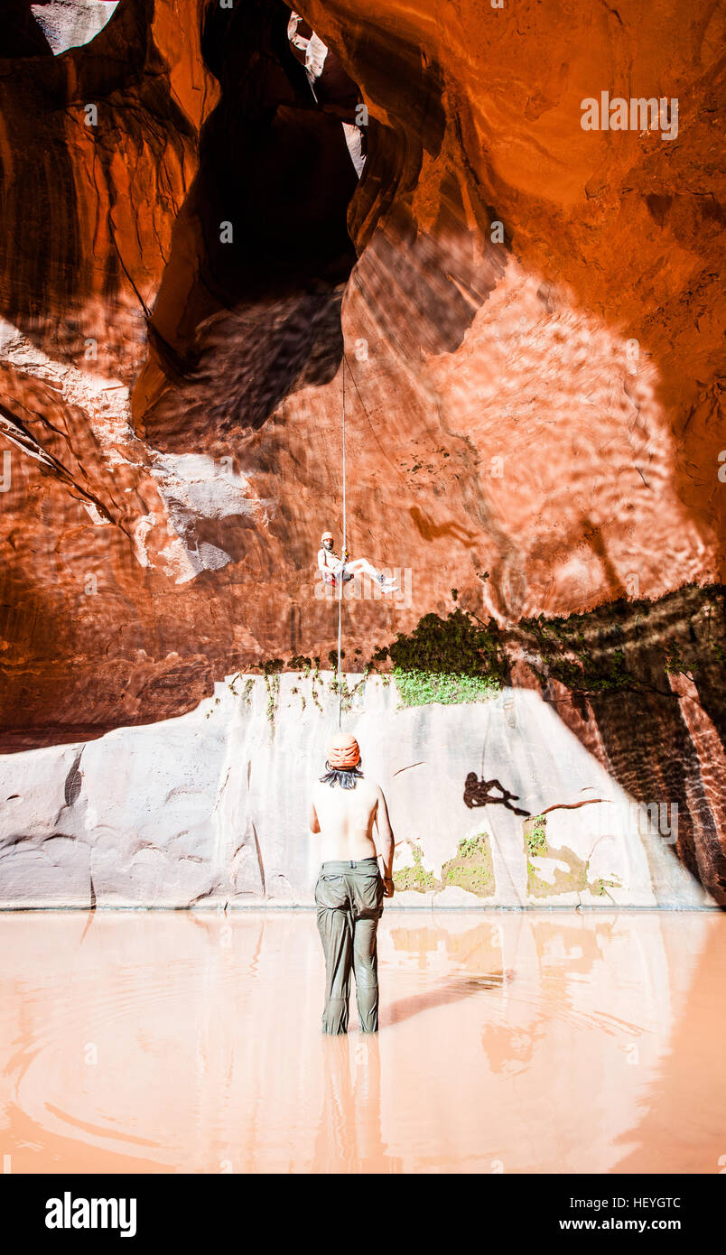 Water rappelling hi-res stock photography and images - Alamy