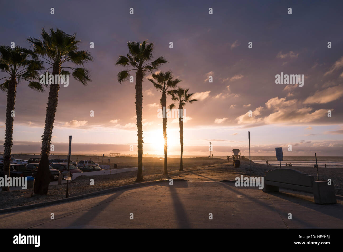 Coastal sunset at Ocean Beach, San Diego, California, USA Stock Photo ...