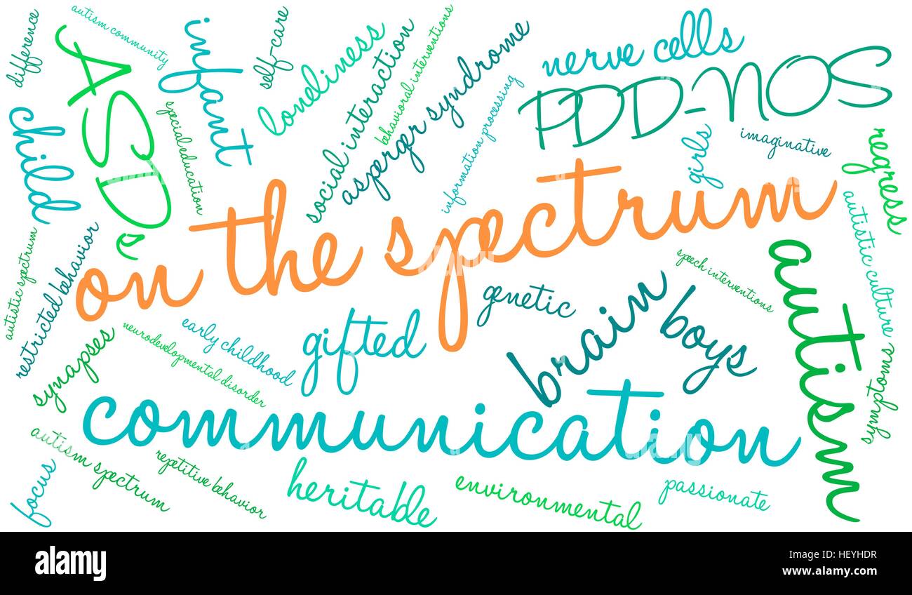 On The Spectrum word cloud on a white background Stock Vector Image ...