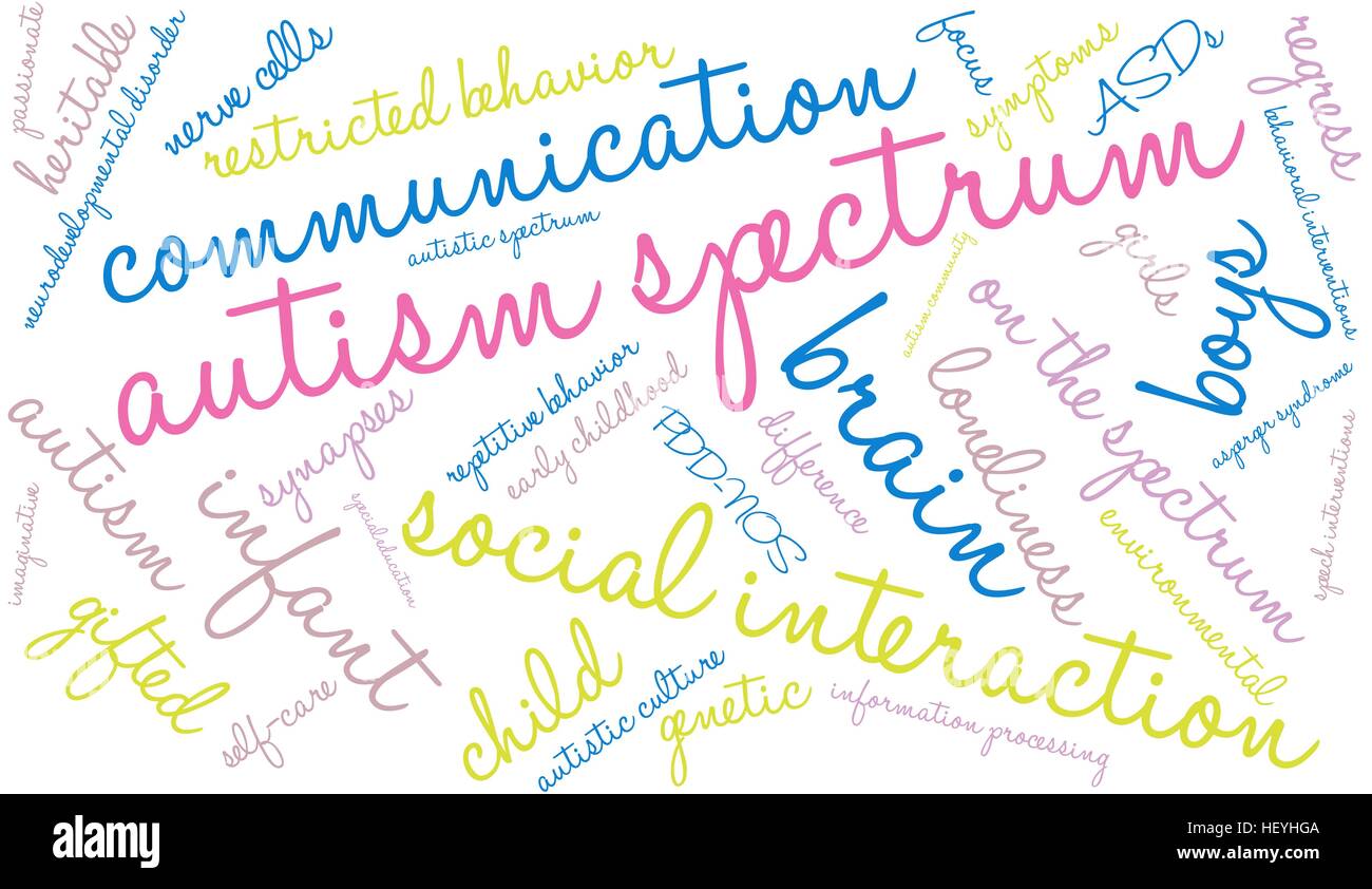 Autism spectrum word cloud on hi-res stock photography and images - Alamy