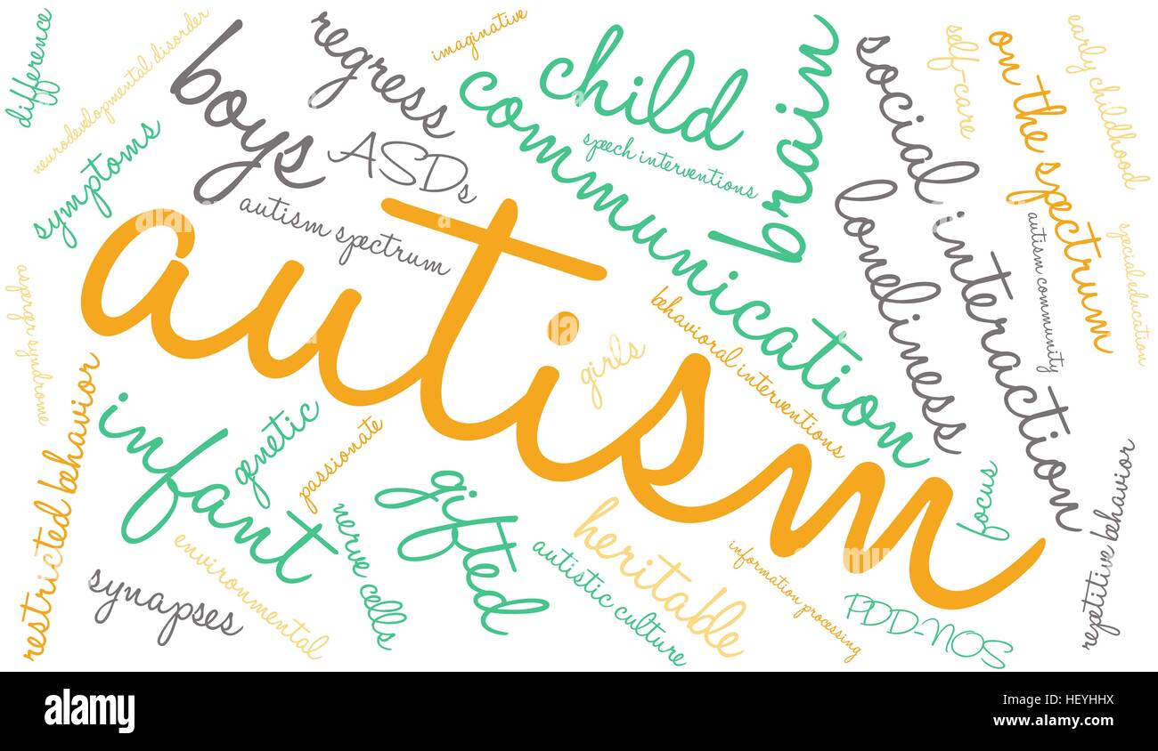 Autism word cloud on a white background Stock Vector Image & Art - Alamy